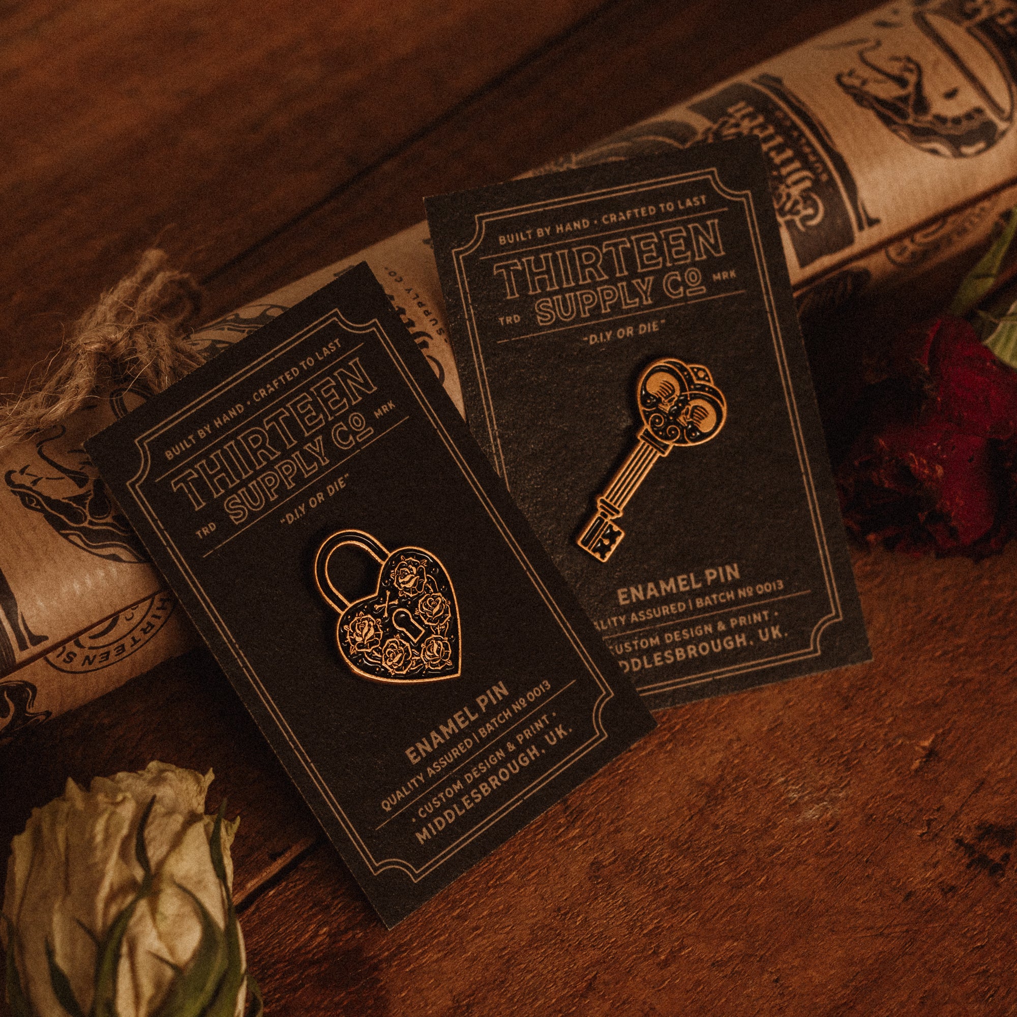 LOCK & KEY - PIN BADGE SET – Thirteensupply.co